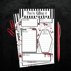 Daily Kill List Notepad| Killer Note Pad| Gothic Note Pad| True Crime ...