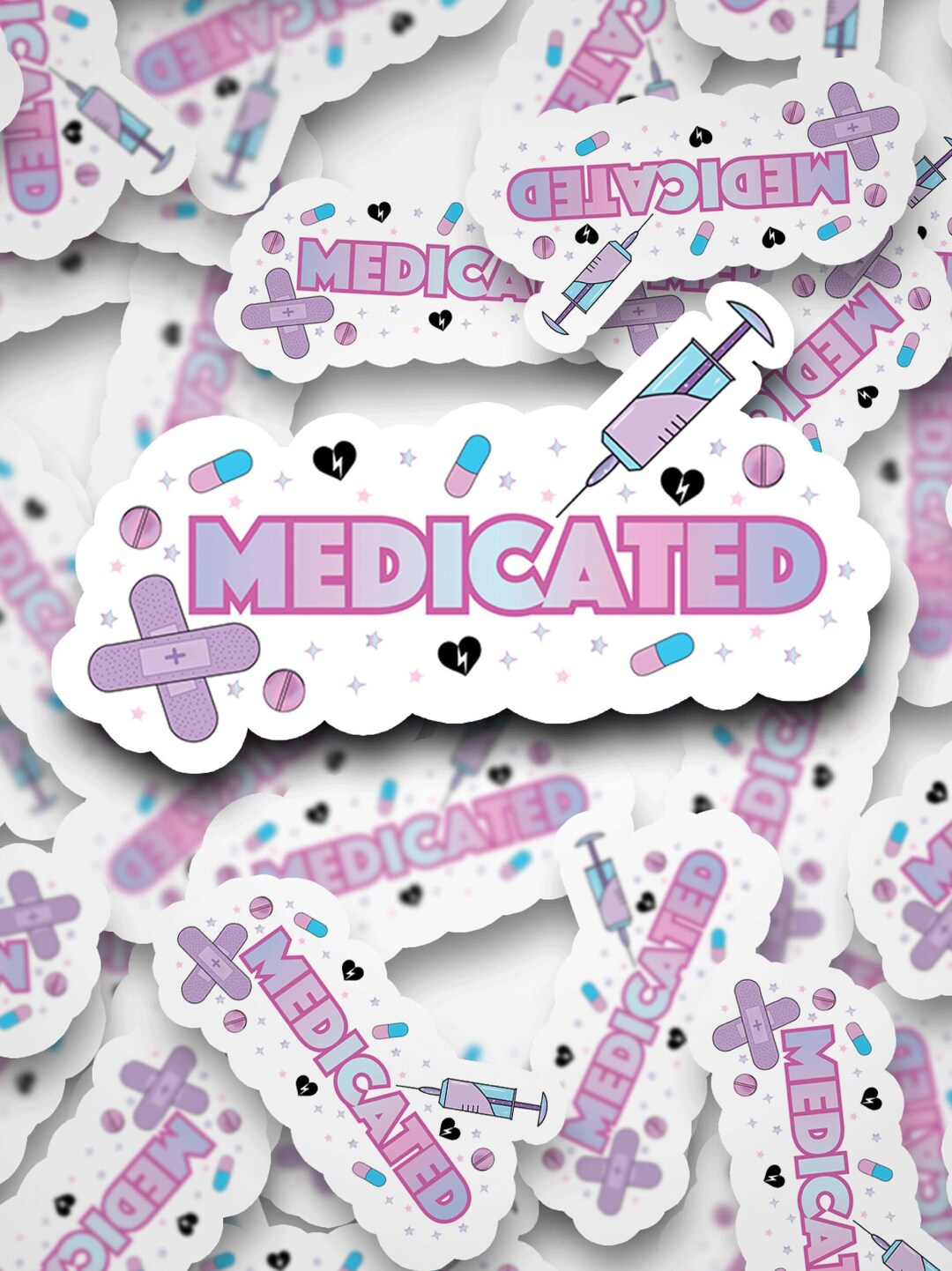 Medicated Pastel Goth Sticker| Pills and Bandaid Sticker| Take Your ...