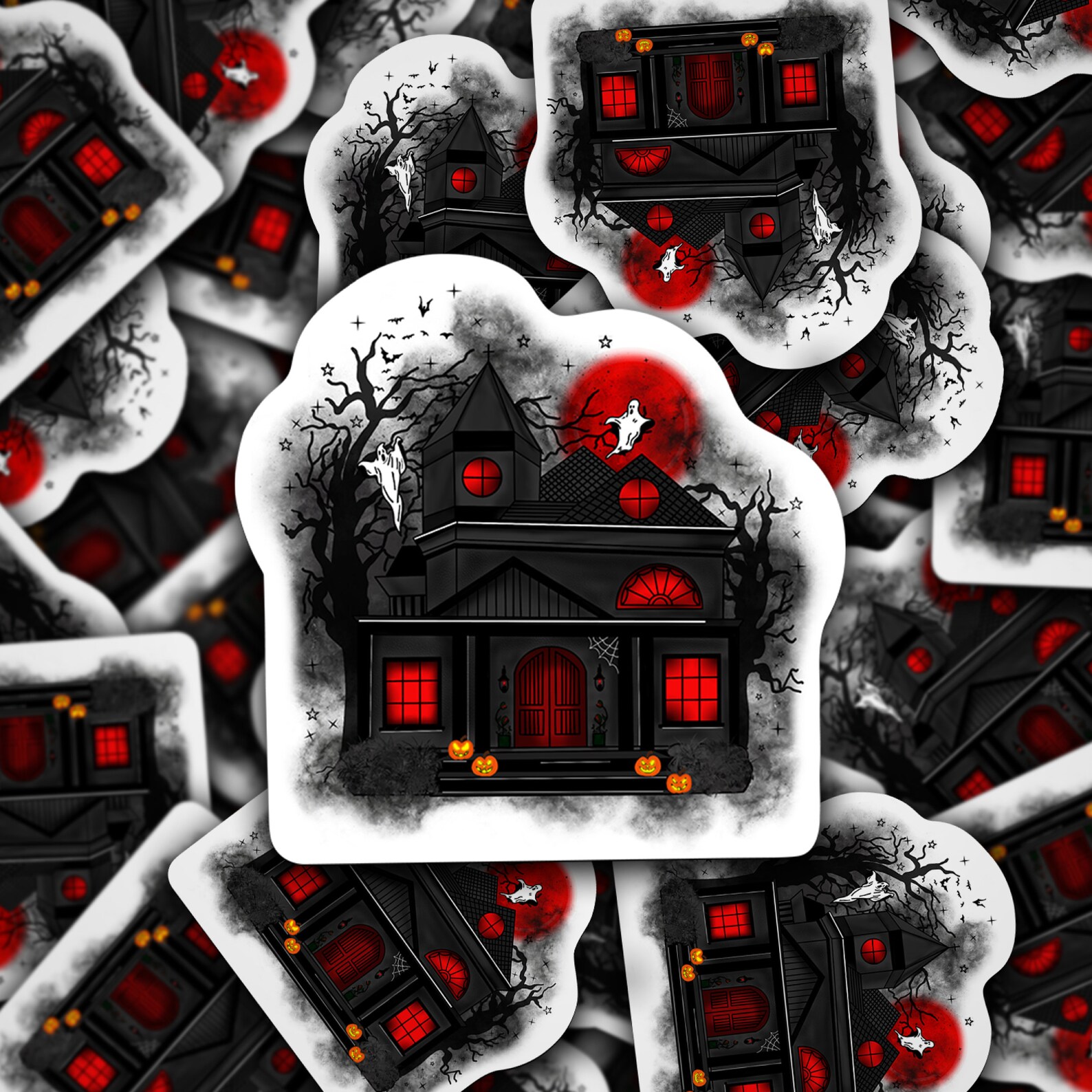 Haunted House Sticker| Gothic House Sticker| Spooky Mansion Decal ...
