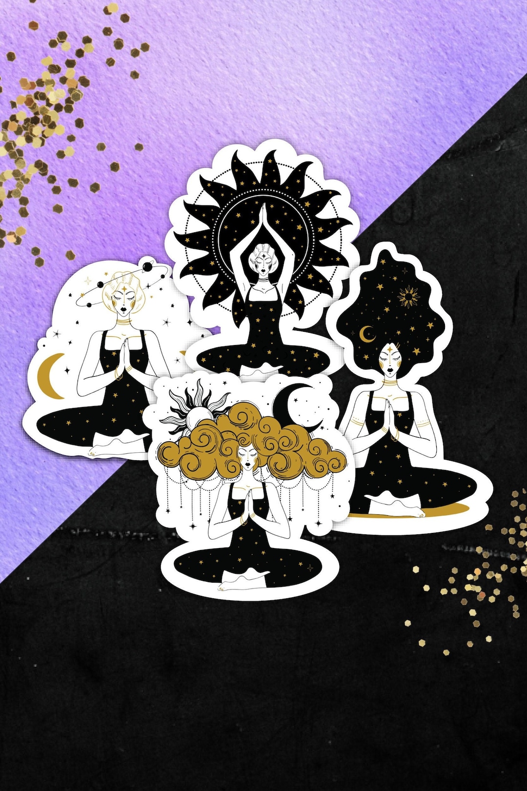 Celestial Goddess Sticker Pack| Celestial Yoga Stickers| Witchy Sticker ...