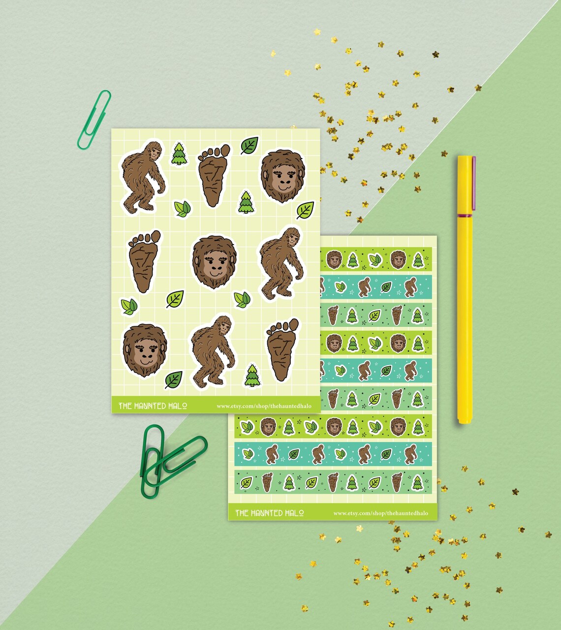Bigfoot Sticker Sheet Sasquatch Stickers Forest Cryptid - Etsy