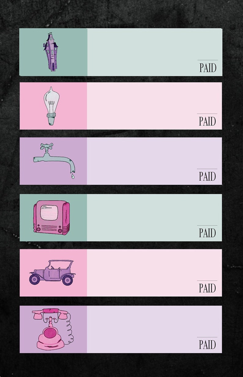 Spooky Bill Due Planner Sticker Sheet| Vintage Finance Planner Stickers ...