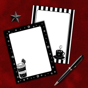 Gothic Tear Away Notepad Set| Spooky Coffee Note Pad| Halloween Memo ...