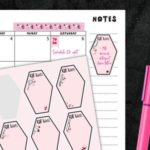 Pink Coffin Planner Sticker Sheet Killer Notes Planner - Etsy