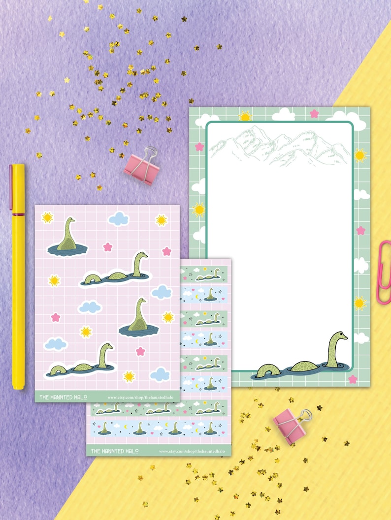 Loch Ness Monster Notepad Gift Set Cryptid Stationery Bundle - Etsy