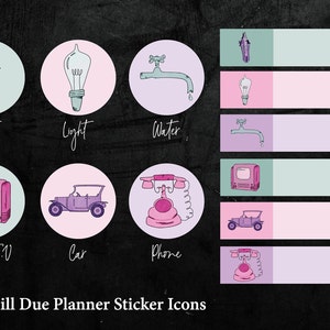 Spooky Bill Due Planner Sticker Sheet| Vintage Finance Planner Stickers ...