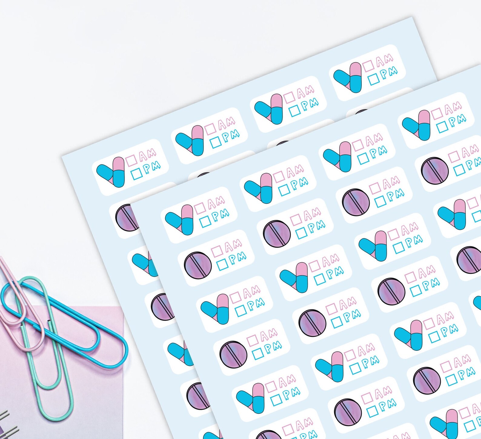Am and Pm Pill Sticker Sheet Medication Planner Stickers AM - Etsy