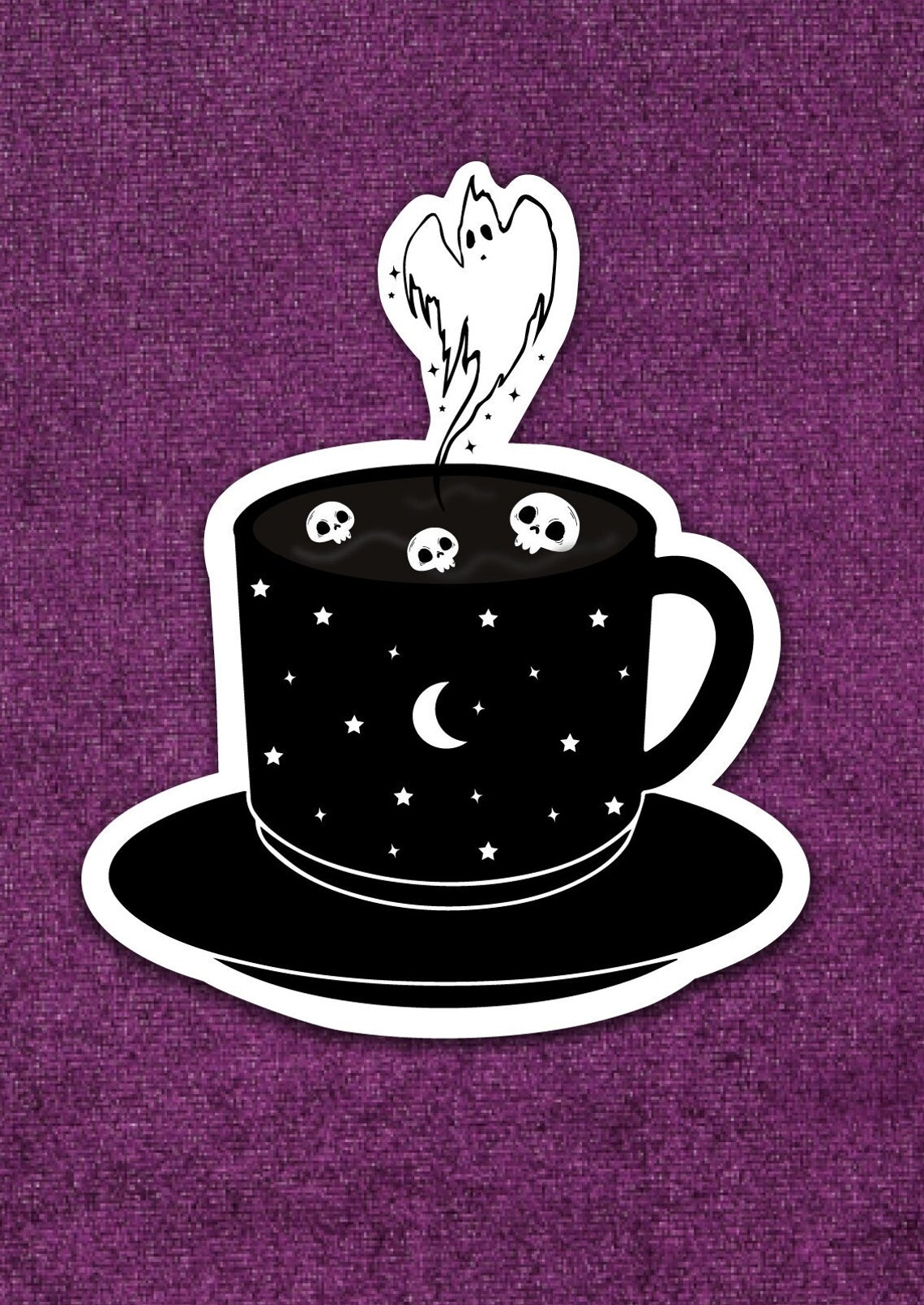Spooky Coffee Sticker Set| Skull Coffee Stickers| Ghost Coffee Sticker ...