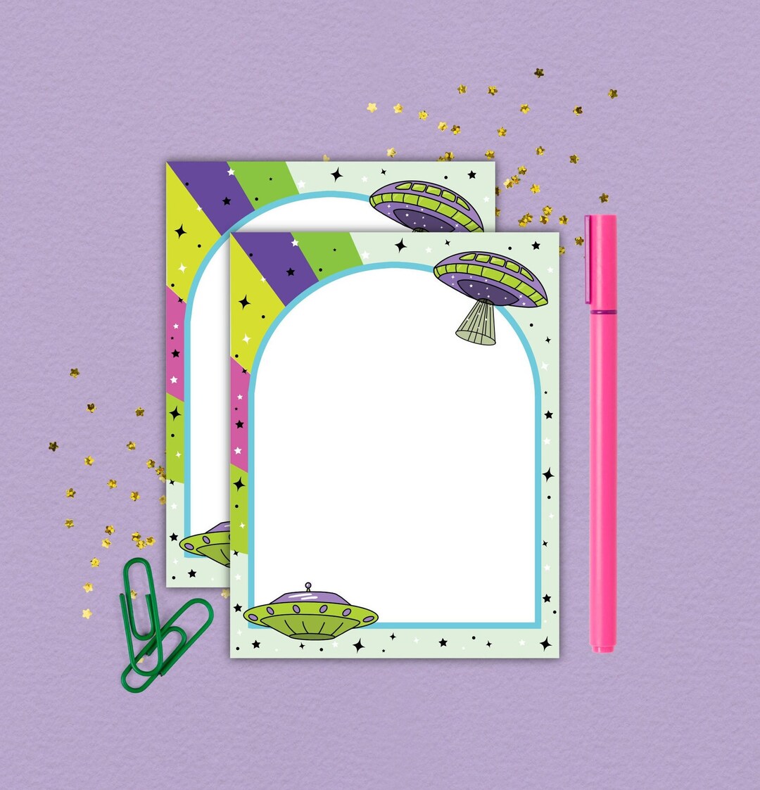 Spaceship Tear Away Notepad| UFO Note Pad| Abducted Notepad| Alien Spaceship Note Pad| UAP ...