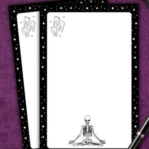 Skeleton Tear Away Notepad| Gothic Notepad| Starry Note Pad| Halloween ...
