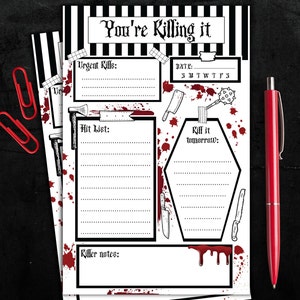 Daily Kill List Notepad| Killer Note Pad| Gothic Note Pad| True Crime ...