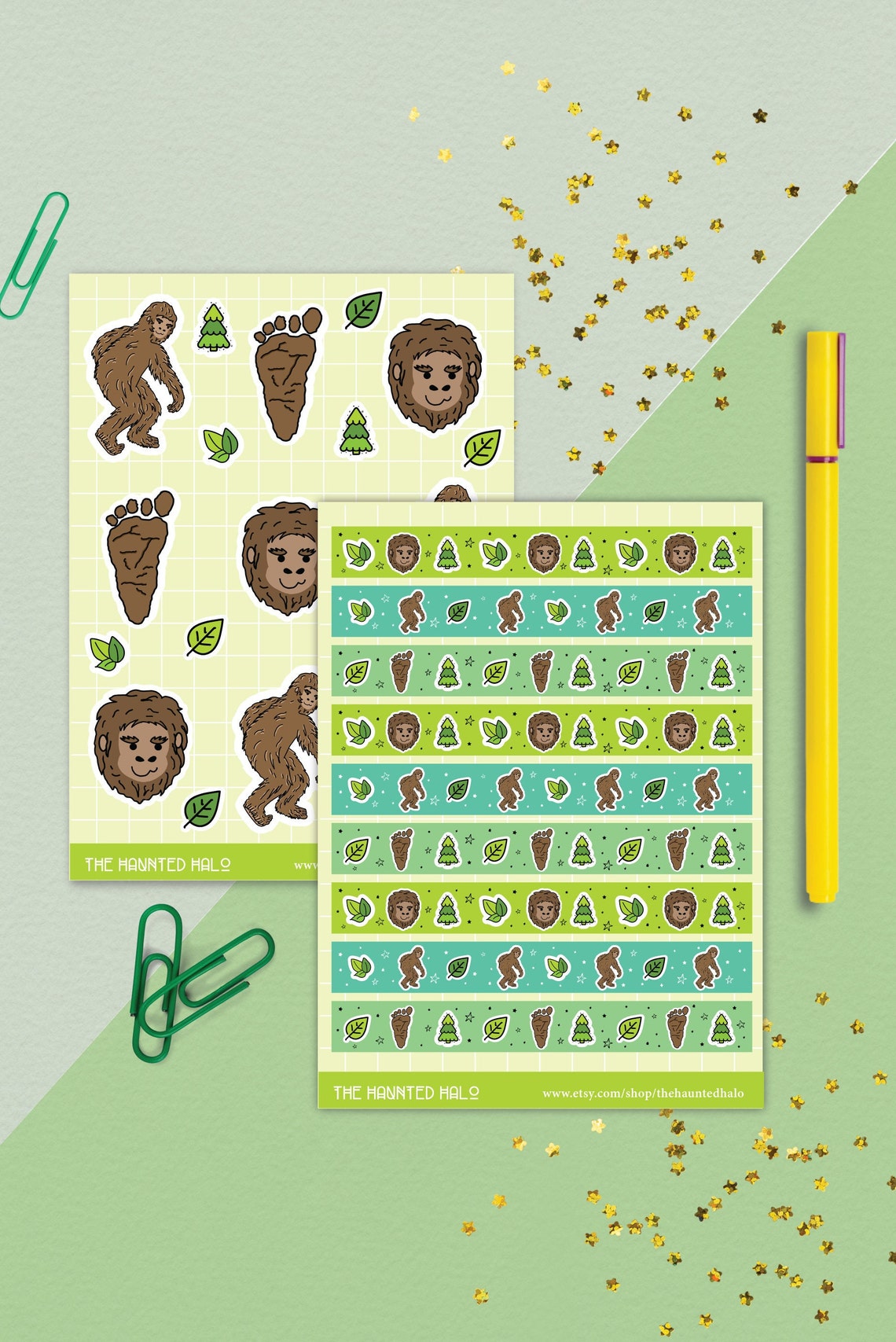 Bigfoot Sticker Sheet Sasquatch Stickers Forest Cryptid - Etsy
