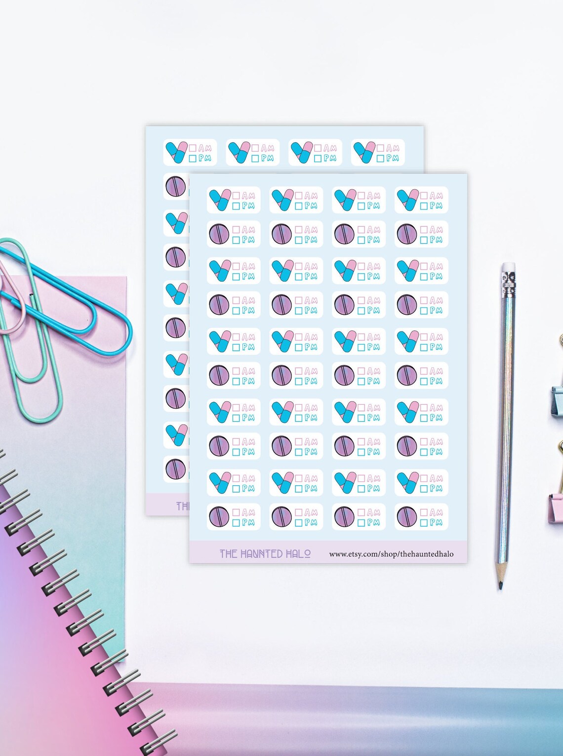 Am and Pm Pill Sticker Sheet Medication Planner Stickers AM - Etsy