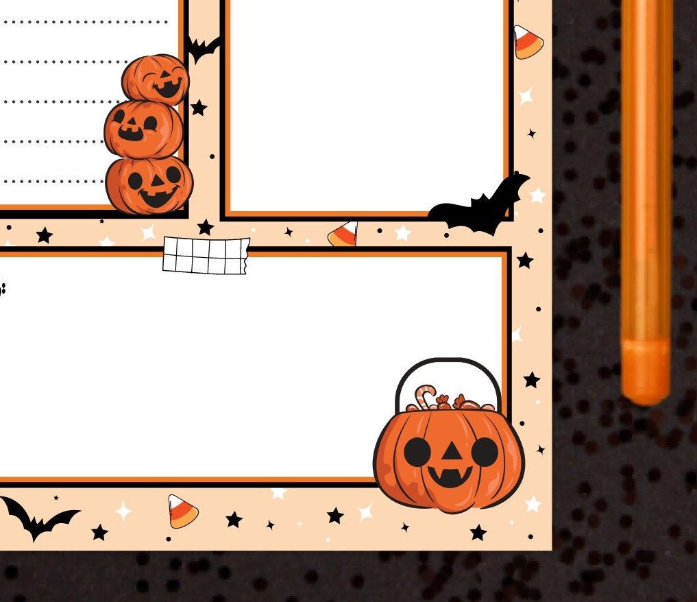 Halloween Daily Notepad| Pumpkin Tear Away Memo Pad| Orange Halloween ...