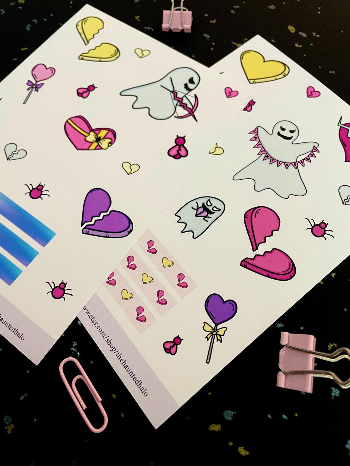 Ghost Valentine Sticker Sheet | Spooky Valentines Stickers - Etsy