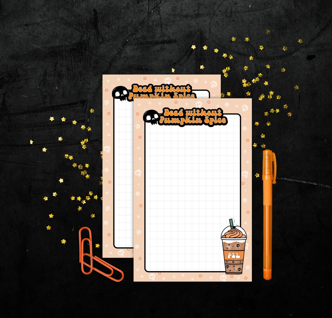 Pumpkin Spice Notepad| Halloween Note Pad| Spooky Iced Coffee Memo Pad ...