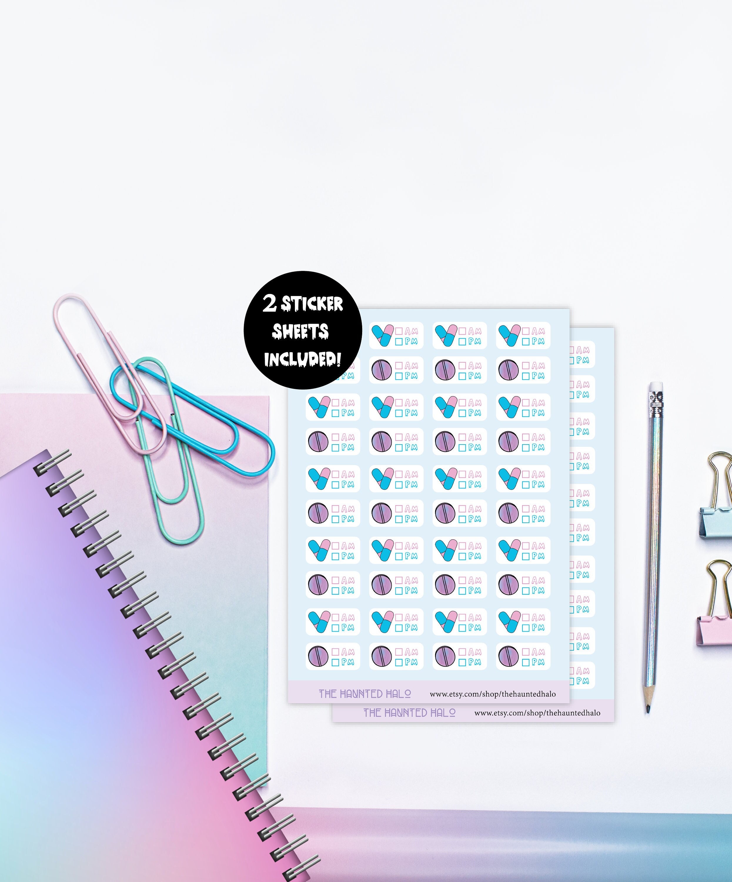 Am and Pm Pill Sticker Sheet Medication Planner Stickers AM | Etsy