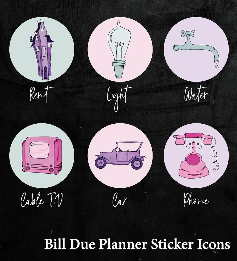 Spooky Bill Due Planner Sticker Sheet| Vintage Finance Planner Stickers ...