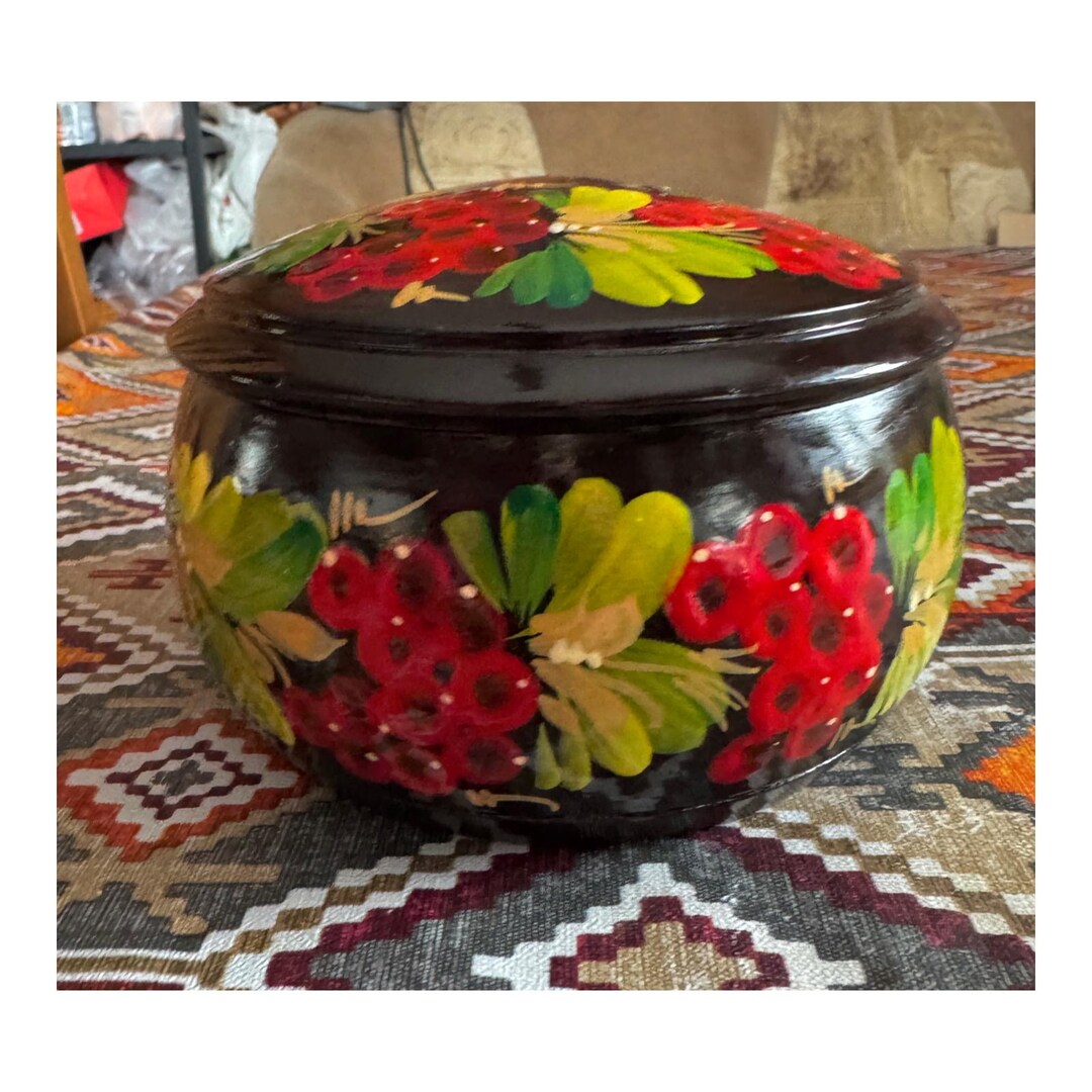 Wood Small Hand Painted Casket With Ukrainian Petrykivka Painting Folk ...