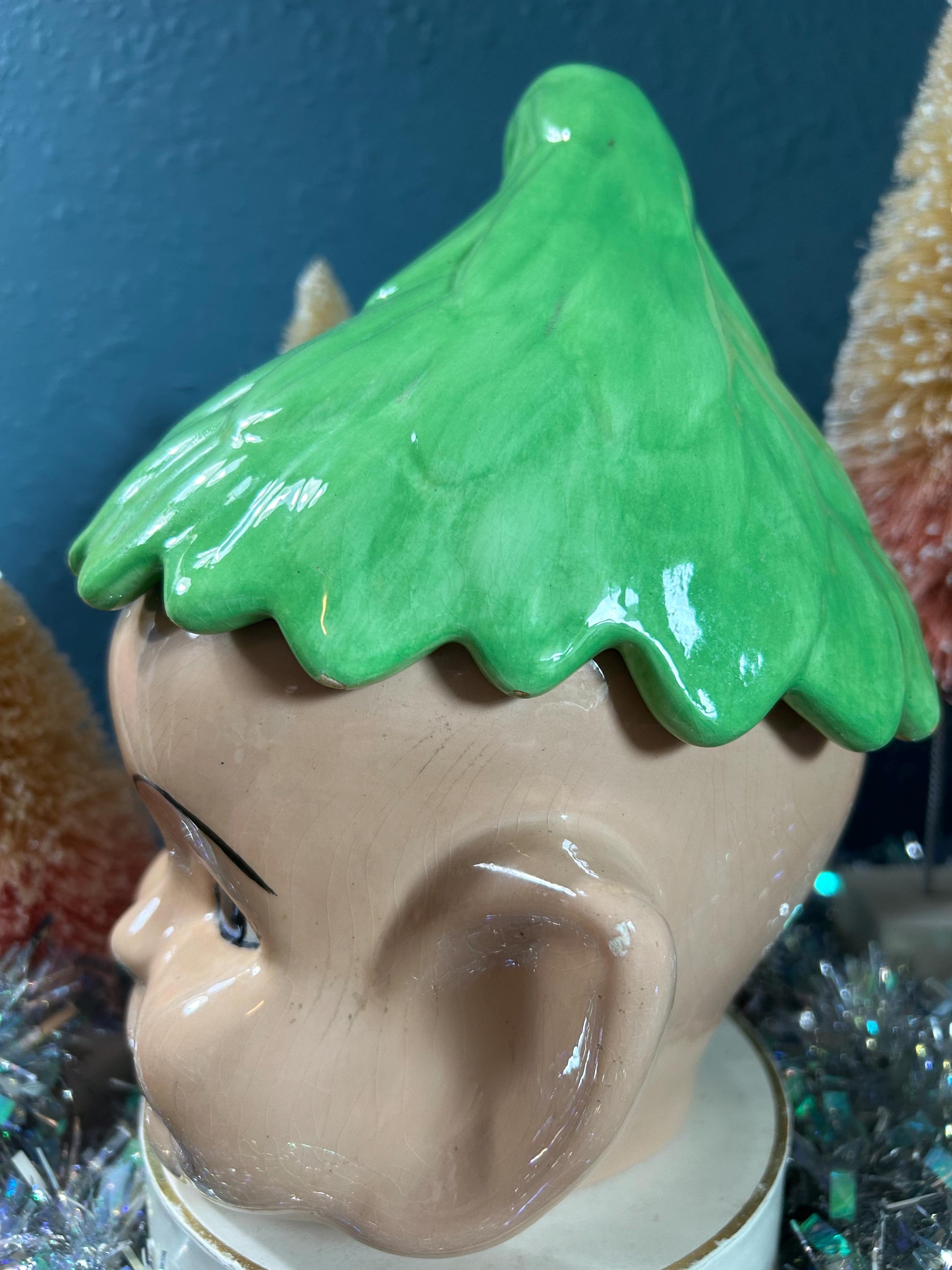 Vintage Elf Cookie Jar Christmas Pixie Cookie Jar - Etsy