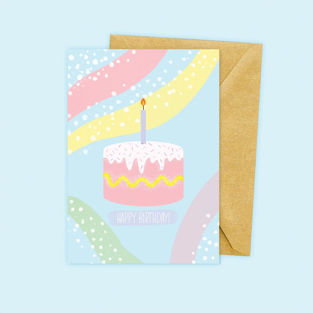 Happy Birthday Card Baby Blue Card Card for Boy Birthday - Etsy