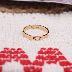 Custom Word Ring - Words Engraved Ring - Dainty Name Ring ...