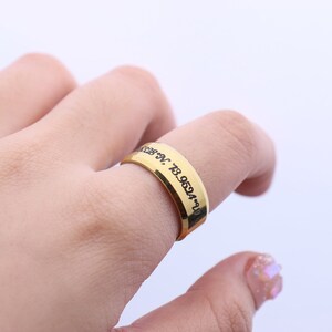 Custom Word Ring - Words Engraved Ring - Dainty Name Ring ...