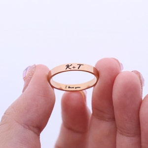 Custom Word Ring - Words Engraved Ring - Dainty Name Ring ...