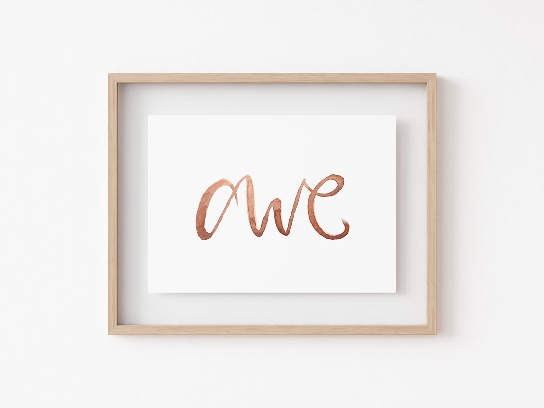5x7" Printable Watercolor Art, Awe Watercolor Word Art, Awestruck ...