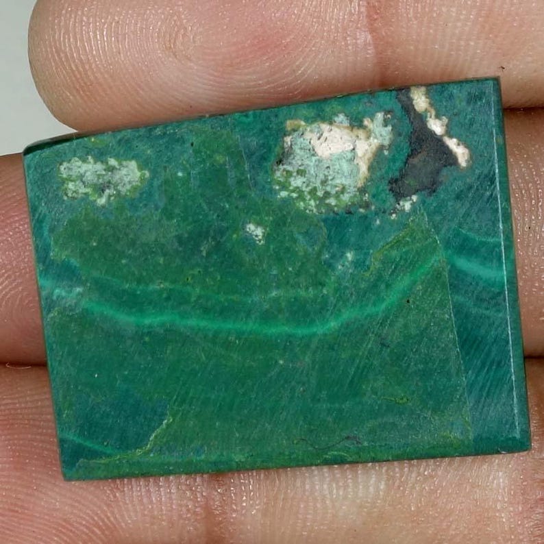 Cabujón de malaquita pulida: piedra curativa (21 x 28 x 0,8 mm, 63,70 ...