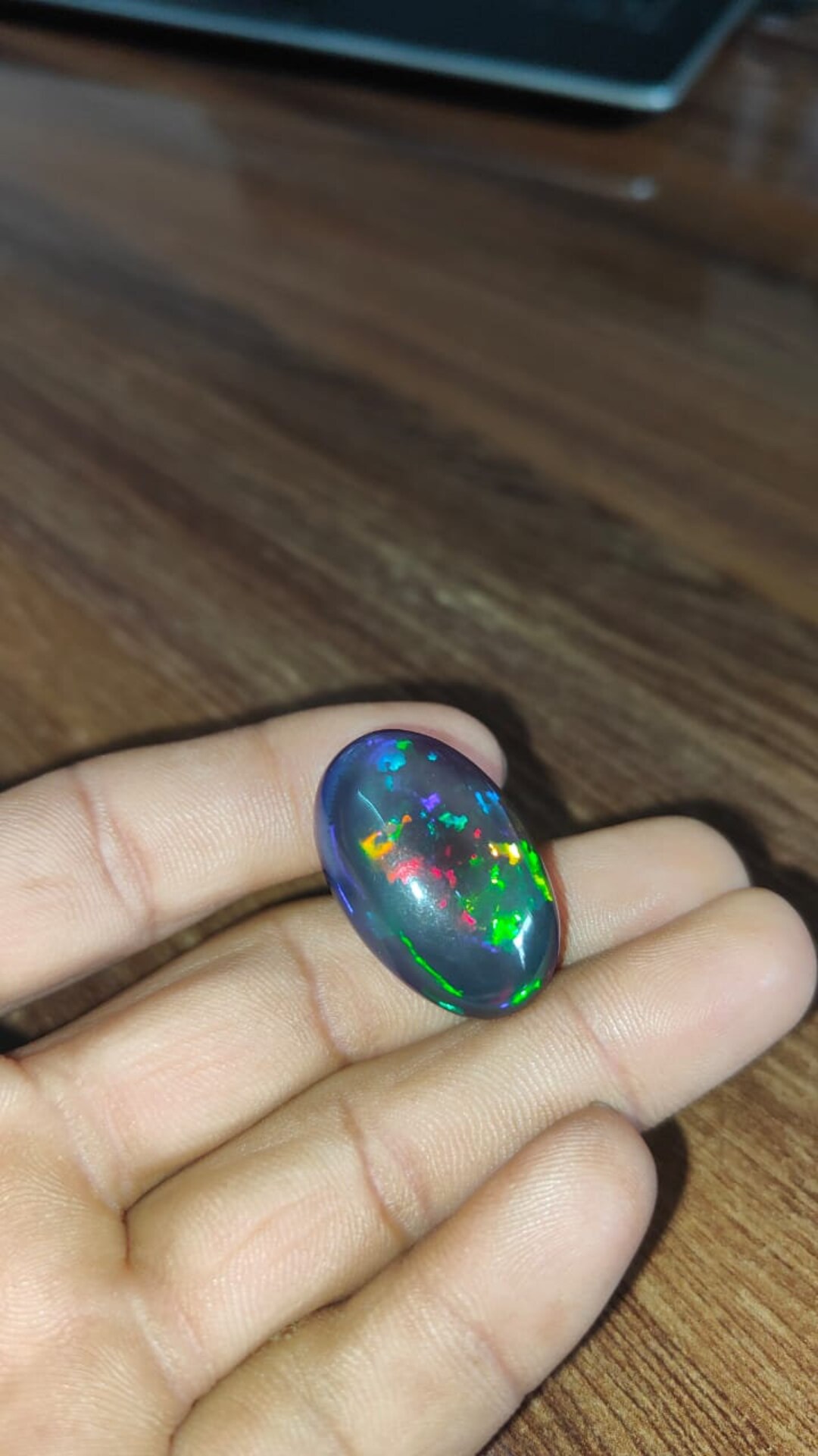 44.75 Carat, Natural MULTICOLOR MULTILAYER BLACK Opal Cabochon Stone ...