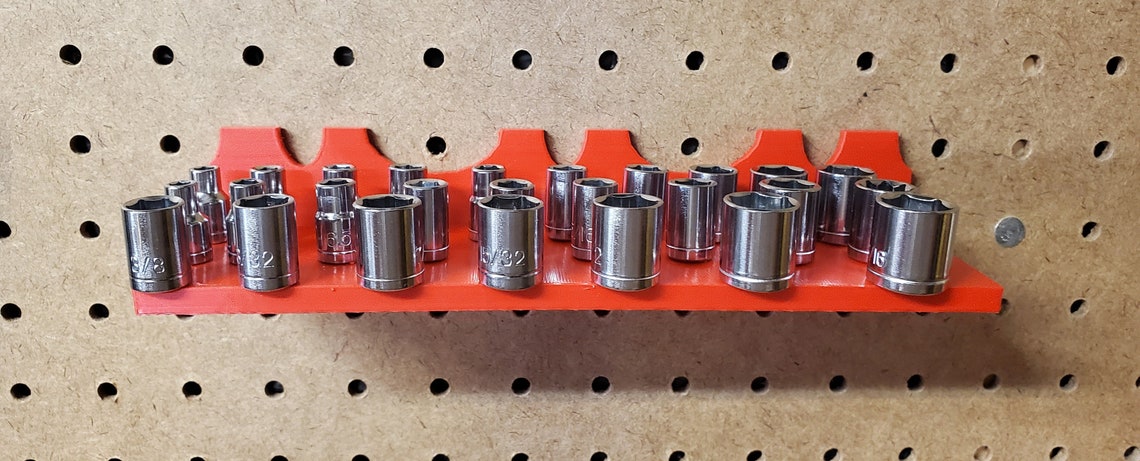 Pegboard organizer for 1/4 drive sockets holds 27 | Etsy