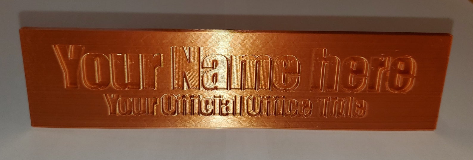 3D Printed Custom Desk Name Plate With Title - Etsy