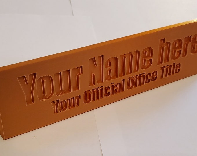3D Printed Custom Desk Name Plate With Title - Etsy