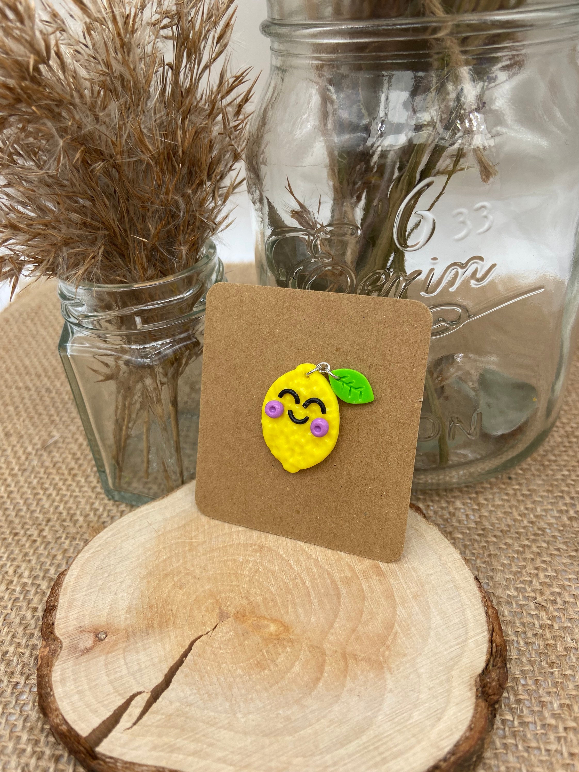 Lemon dude pin badge brooch | Etsy