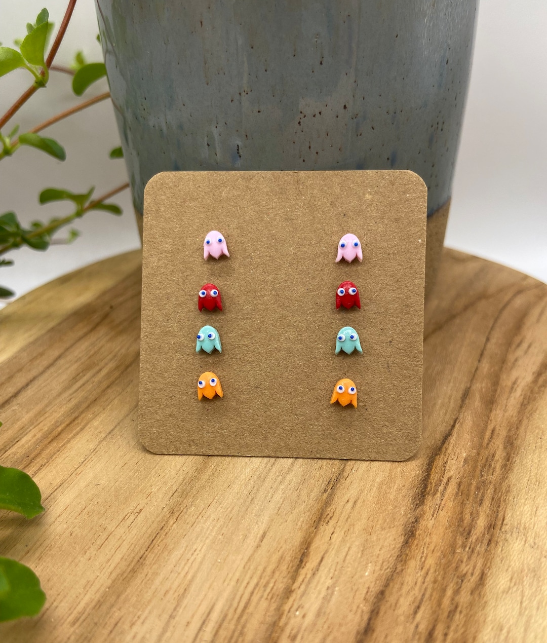 Pac-man Ghost Micro Stud Set - Retro - Stainless Steel - Gift - Video ...