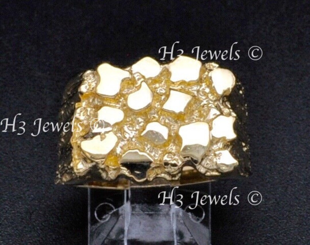 14k Yellow Gold Nugget Ring 7.50 Grams - Etsy