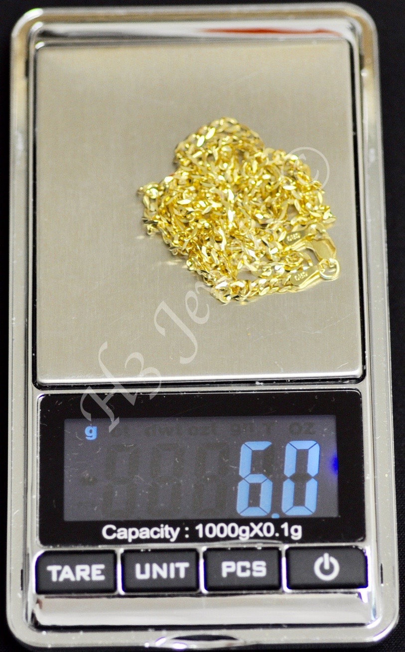 Real 14k Yellow Gold Solid Curb Chain Necklace Lobster 16 Inch 24 ...