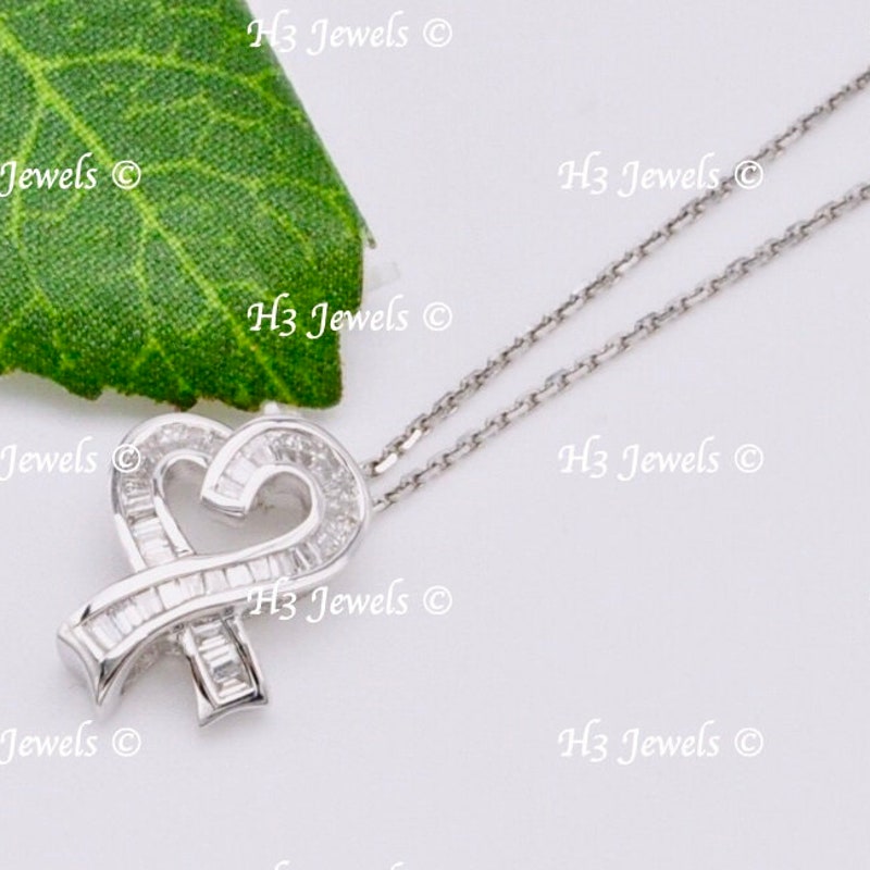 Breast Cancer Diamond Necklace - Etsy