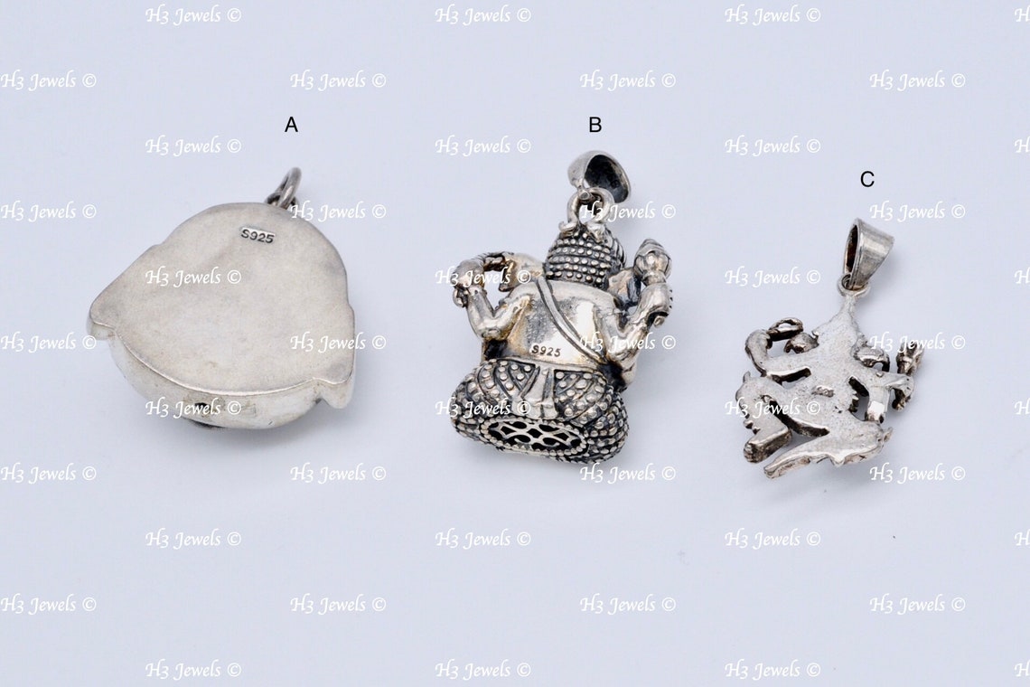 925 Sterling Silver Buddha or Ganesha Hindu Ganesh Pendant - Etsy
