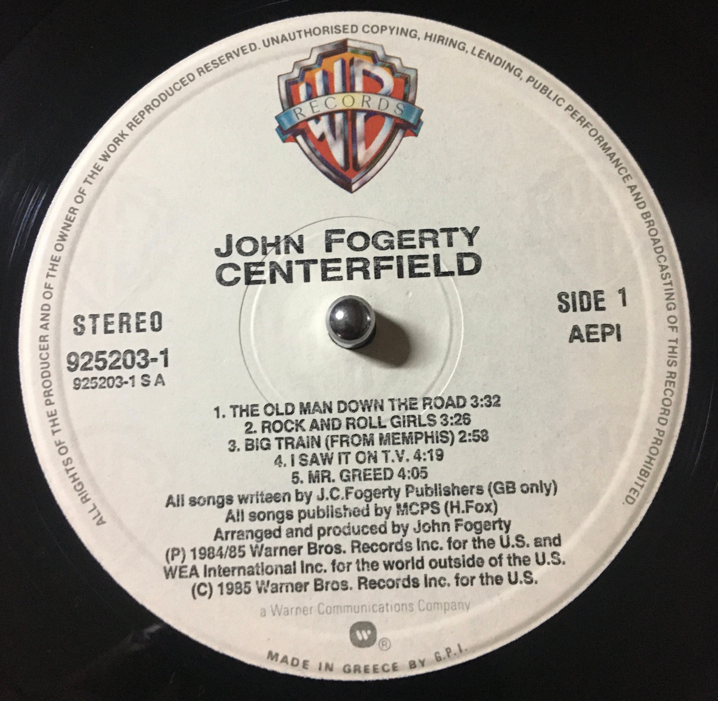 1985 John Fogerty - Centerfield , Vinyl, LP, Album, Stereo - Etsy