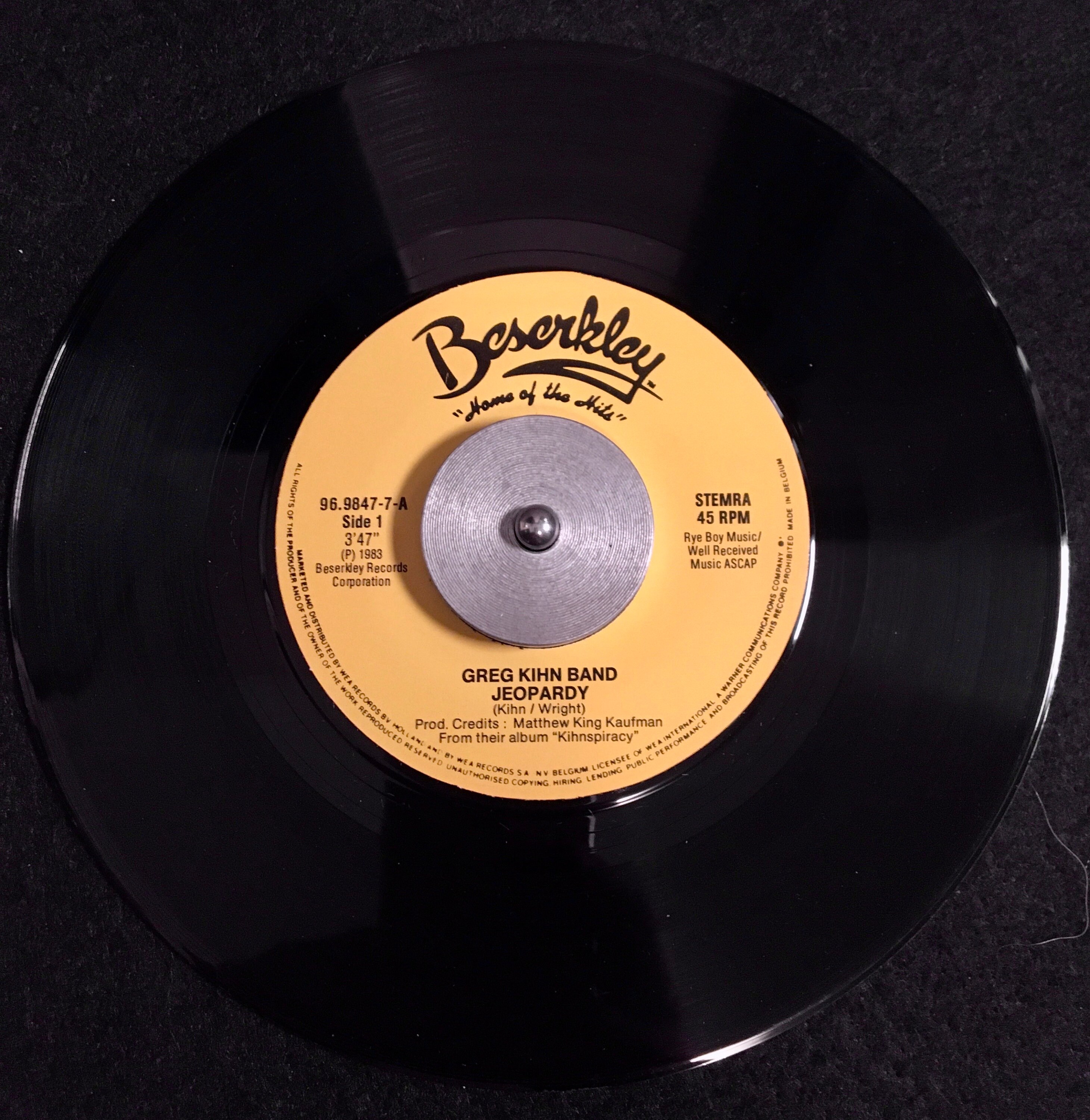 1983 Greg Kihn Band Jeopardy Vinyl 7 45 RPM - Etsy