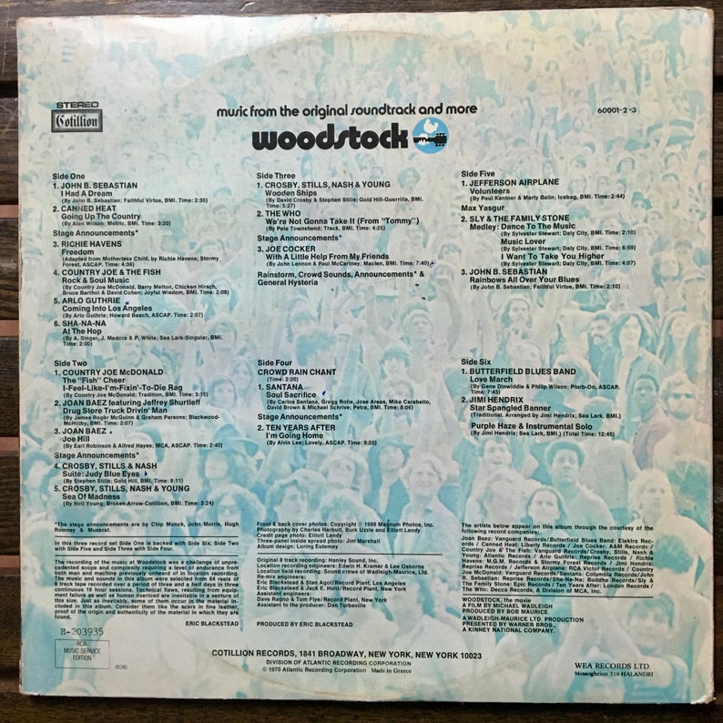 1979 Woodstock Music From the Original Soundtrack and More , 3 X Vinyl ...
