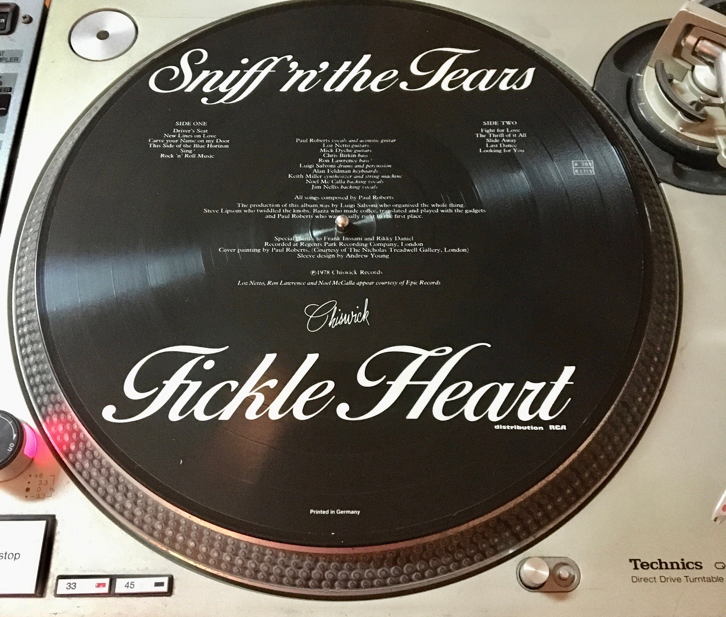 1978 (near Mint) Sniff 'n the Tears - Fickle Heart Vinyl, LP, Album ...