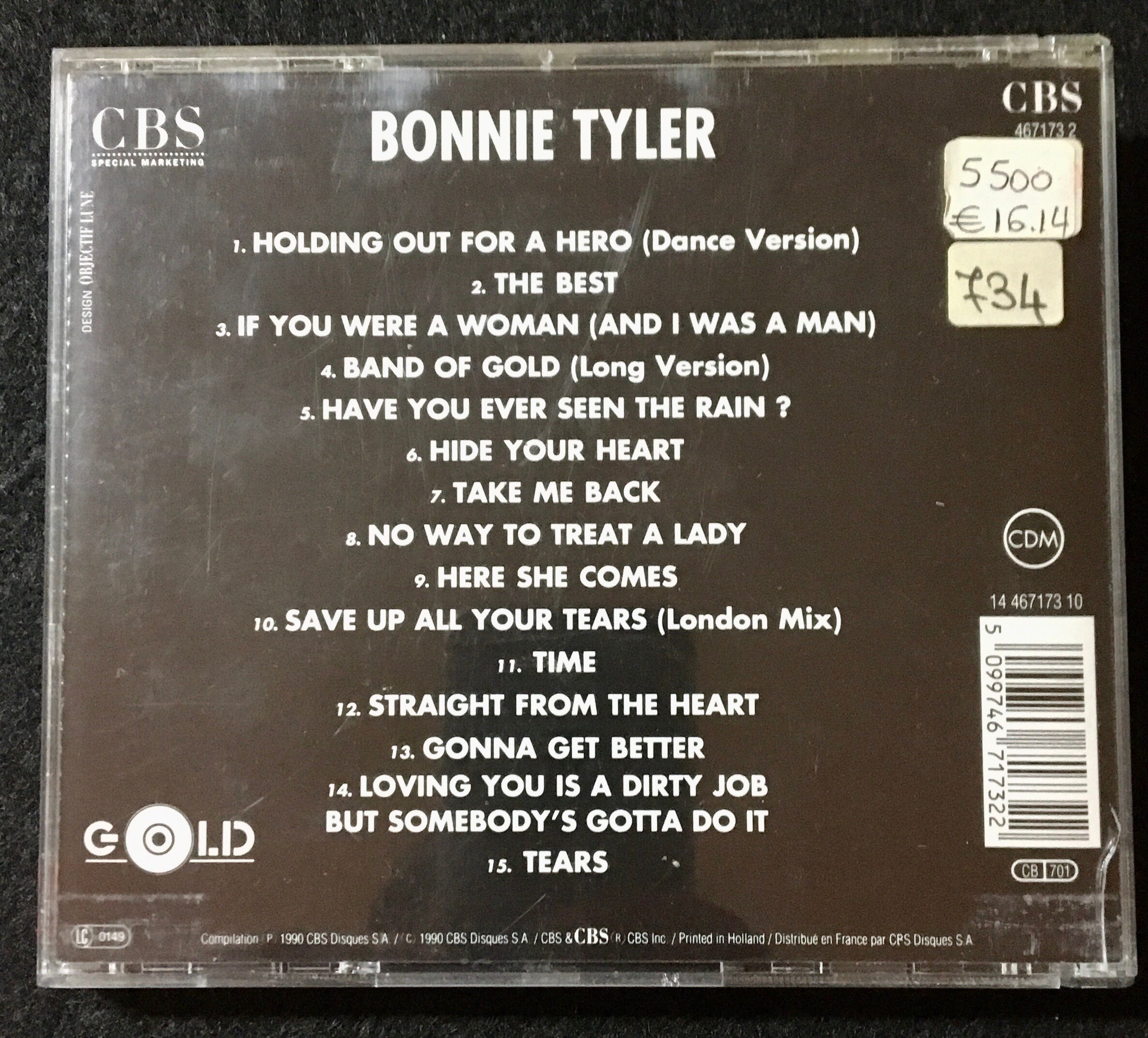 CD 1990 Bonnie Tyler Collection Gold , CD, Compilation - Etsy