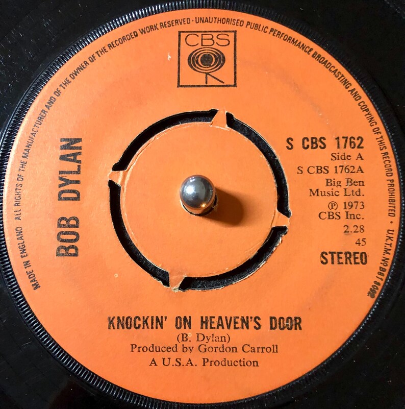 1973 Bob Dylan - Knockin' on Heaven's Door , Vinyl, 7", 45 RPM, Single ...