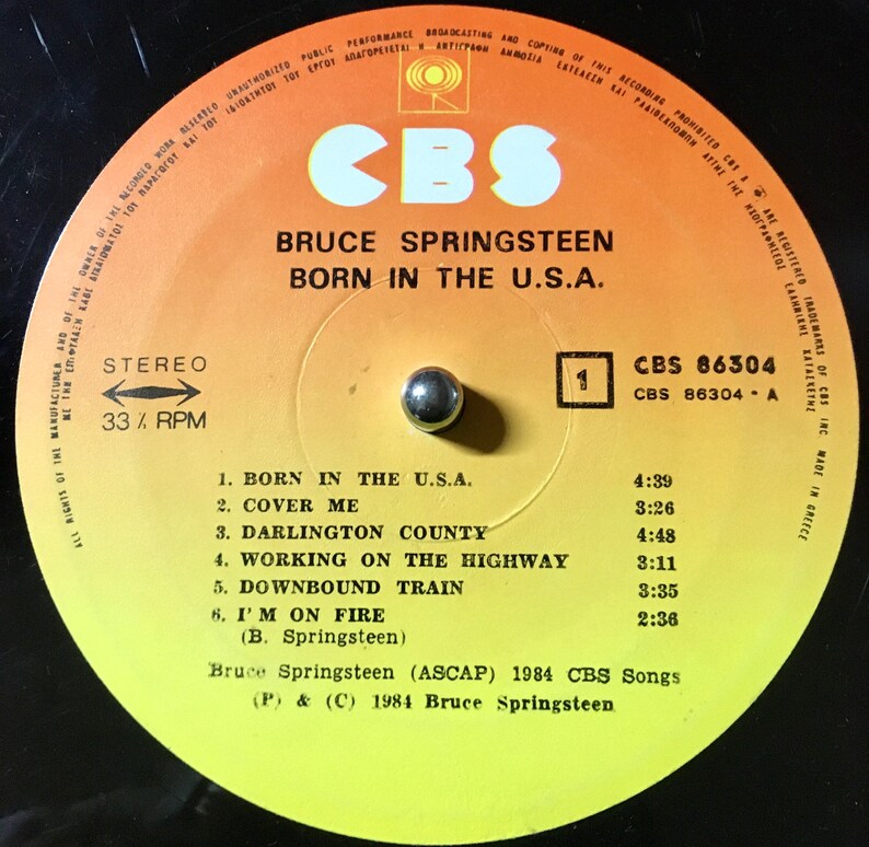 1984 Bruce Springsteen – Born in the U.S.A. Vinyl, LP, Album, Stereo - Etsy