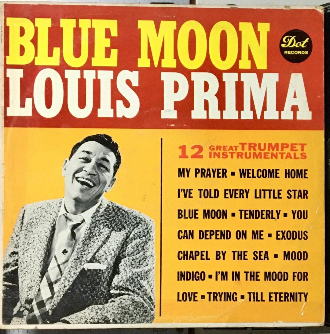 1961 Louis Prima - Blue Moon , Vinyl, LP, Mono - Etsy