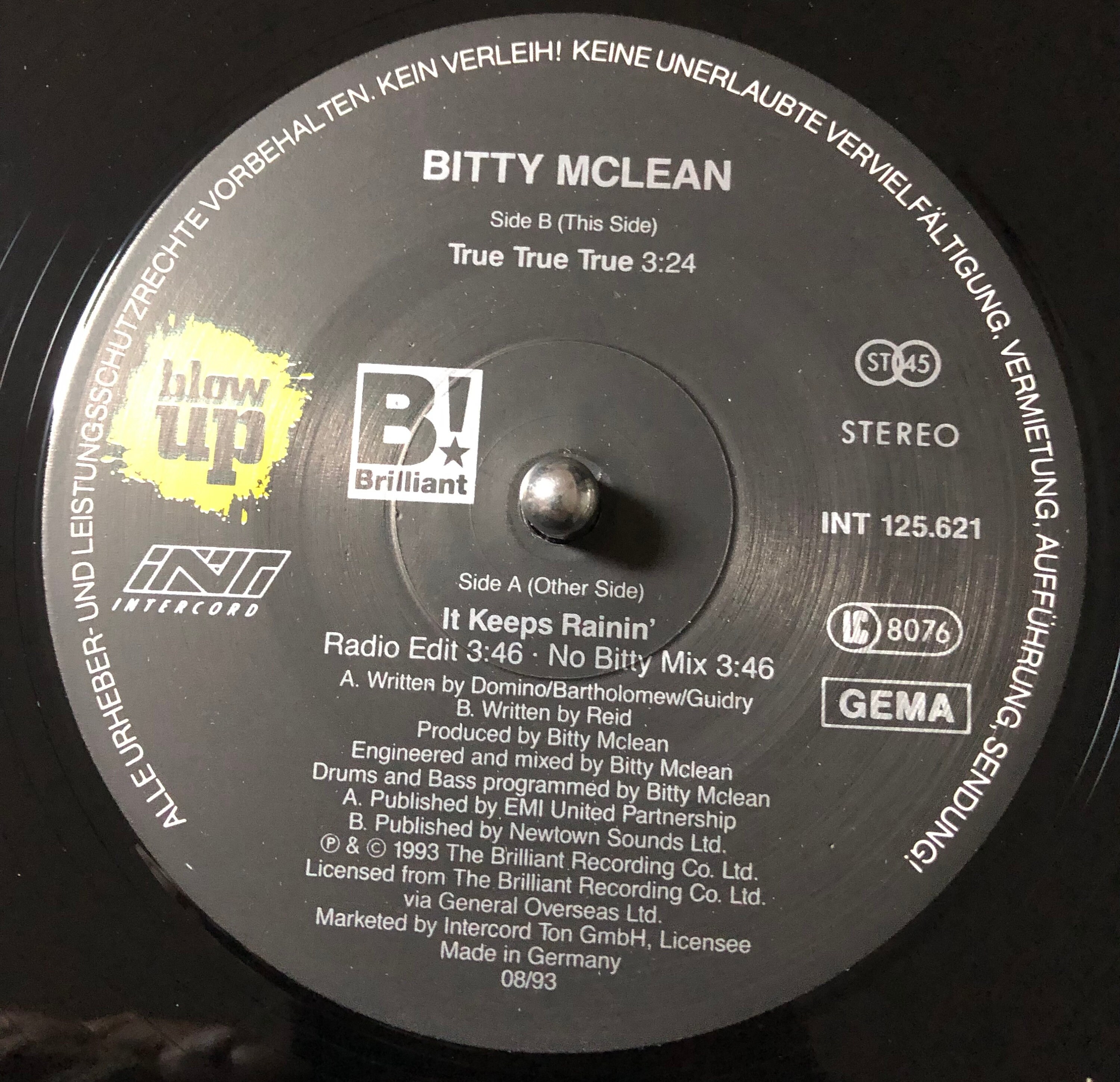 1994 Bitty Mclean - It Keeps Rainin' (tears From My Eyes) Vinyl, 12" - Etsy
