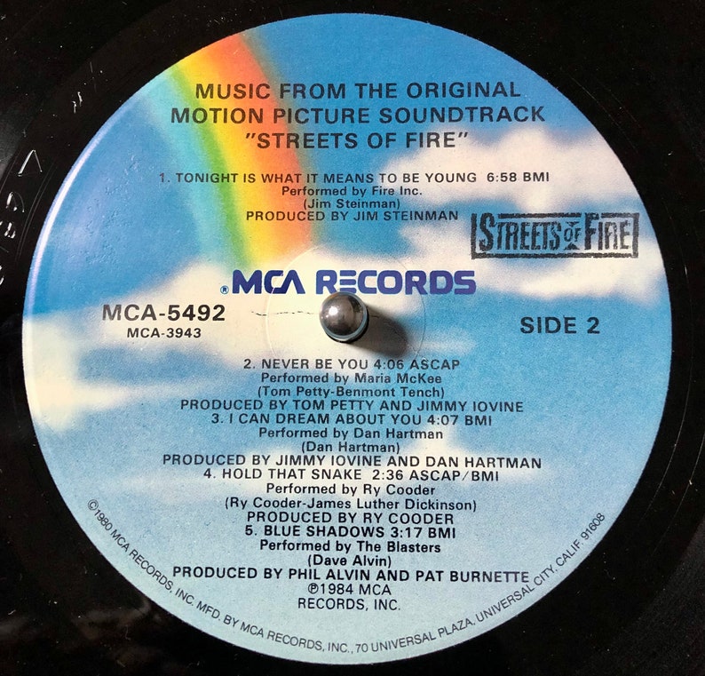 1984 Streets of Fire - Music From the Original Motion Picture ...